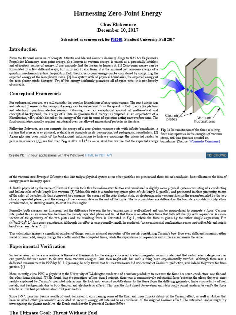 Harnessing Zero-Point Energy | PDF
