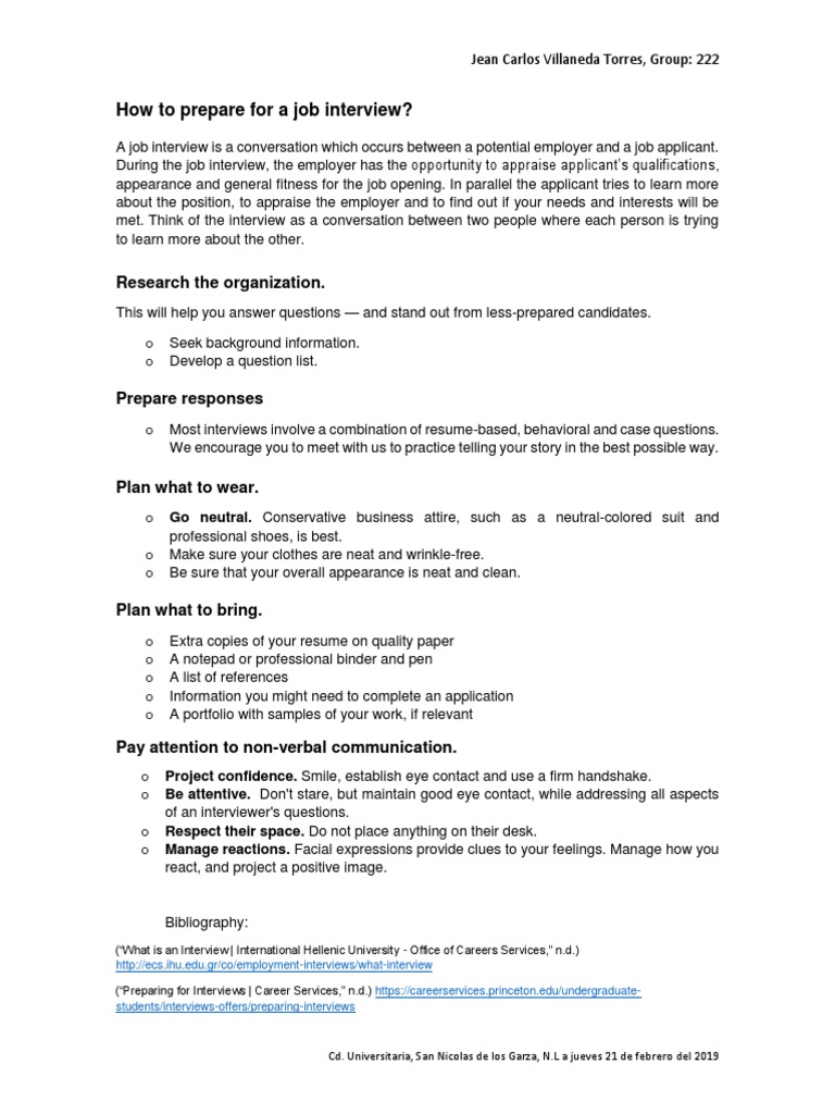 How To Prepare For A Job Interview | PDF | Job Interview | Interview