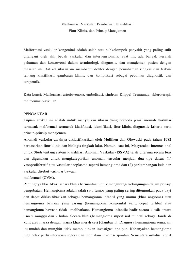Malformasi Vaskular | PDF