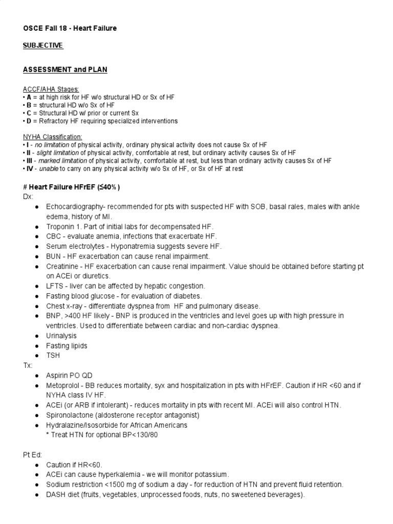 Heart Failure SOAP Note | PDF | Heart Failure | Internal Medicine