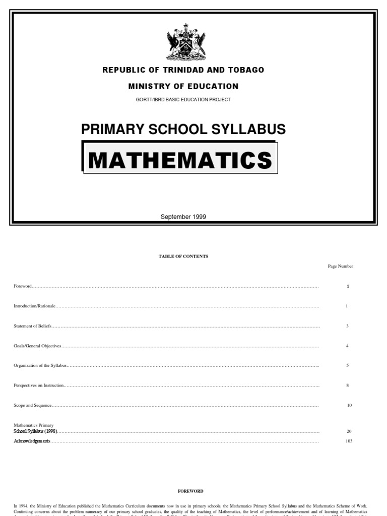 Maths - Primary School Curriculum | PDF