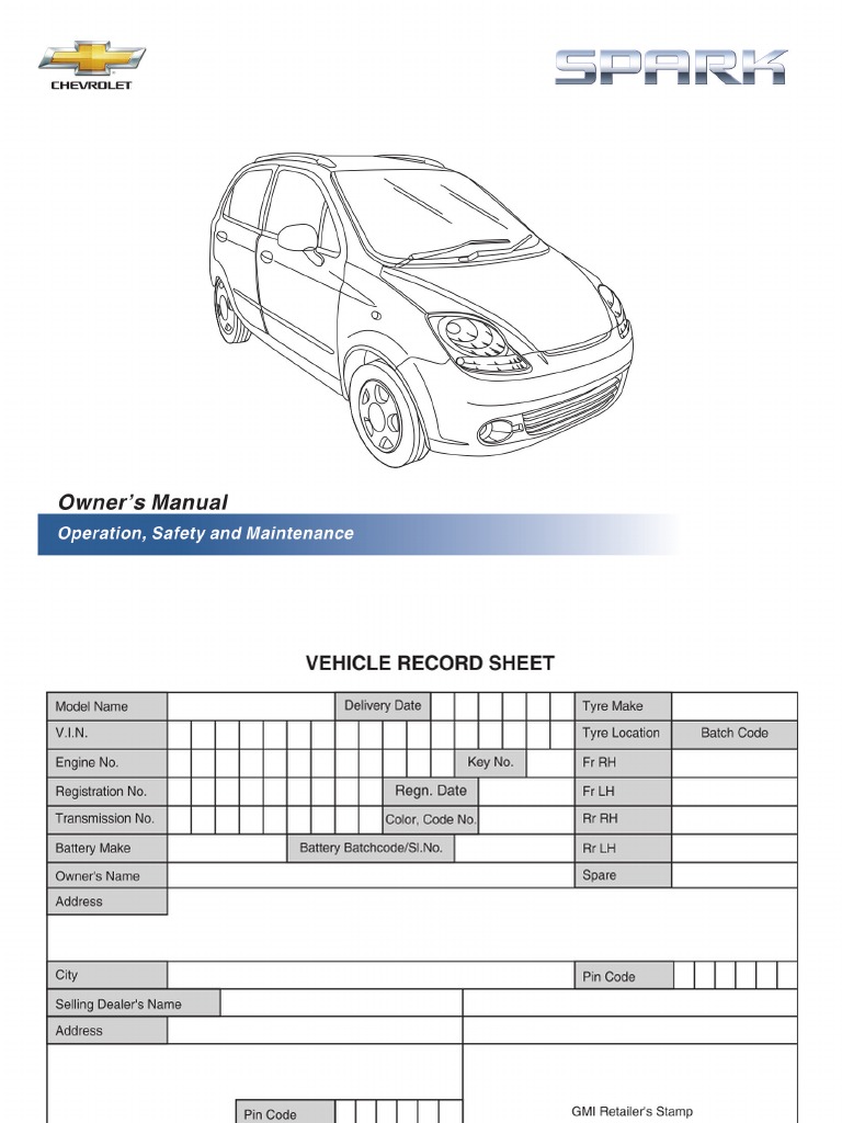 Spark Manual PDF | PDF | Vehicles | Brake