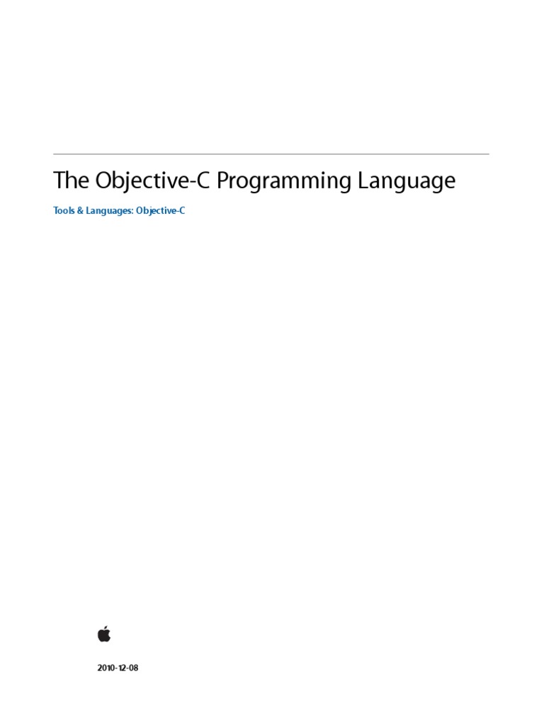 Apple - The Objective-C.programming Language | PDF | Objective C | Class (Computer Programming)