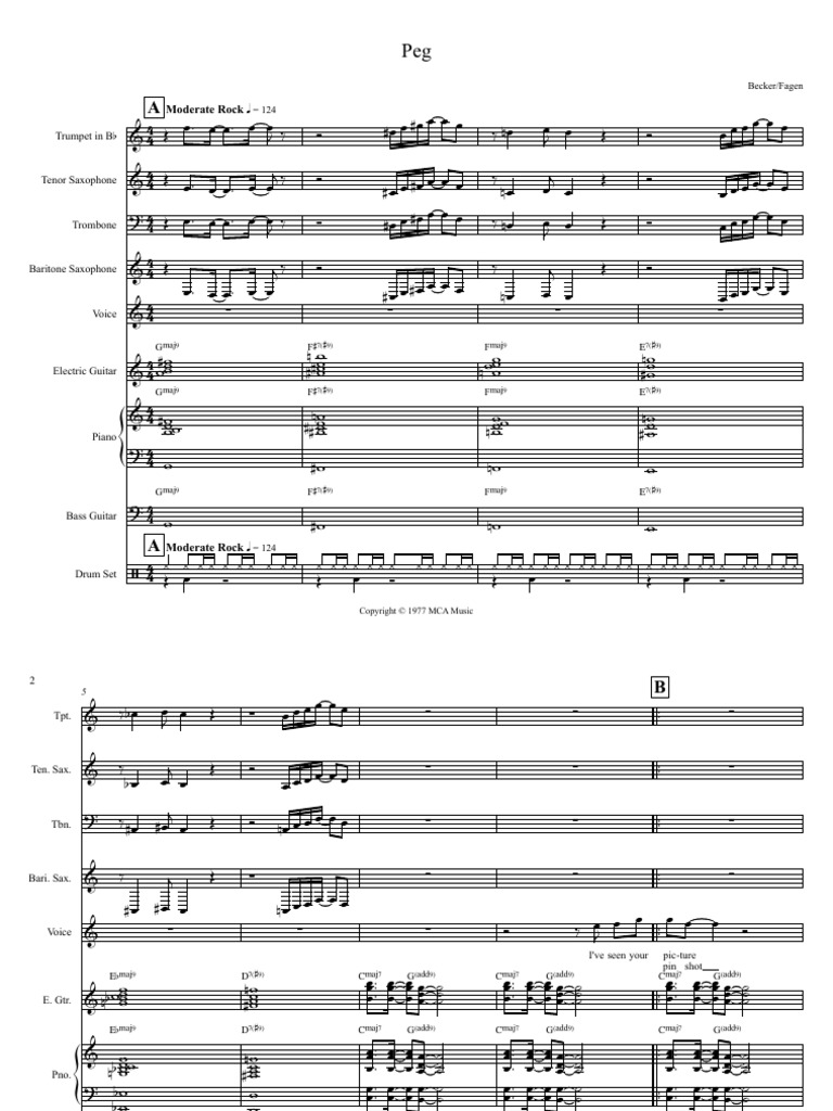 Peg - Full Score | PDF | Music Technology | Saxophone