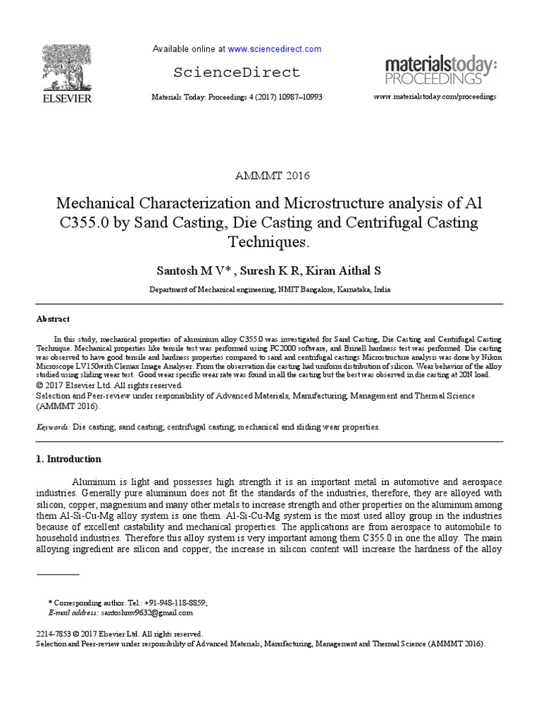 Mechanical Characterization and Microstructure Analysis of Al | PDF ...