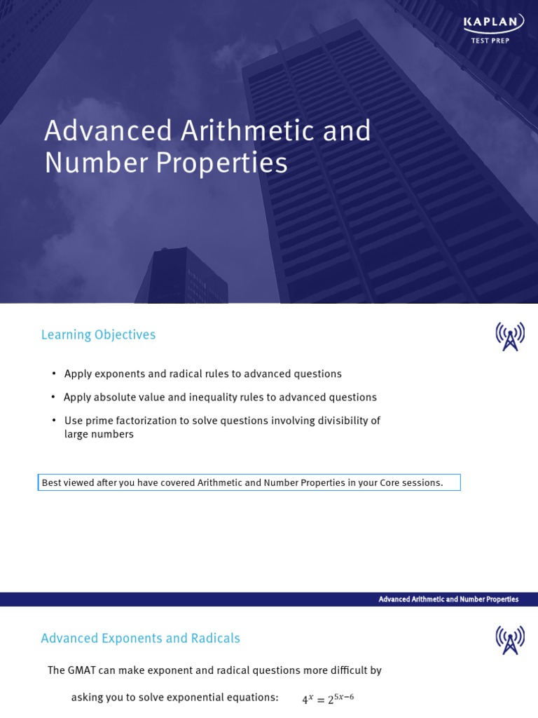 Arithmetic and Number Properties Advanced PDF | PDF | Exponentiation | Factorization