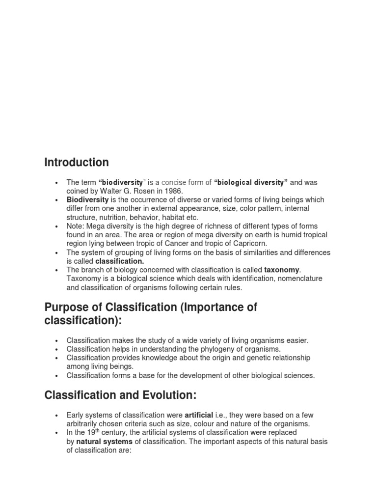 "Biodiversity" Is A Concise Form of "Biological Diversity" and Was ...