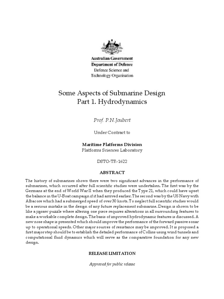 Submarine Design | PDF | Submarines | Drag (Physics)