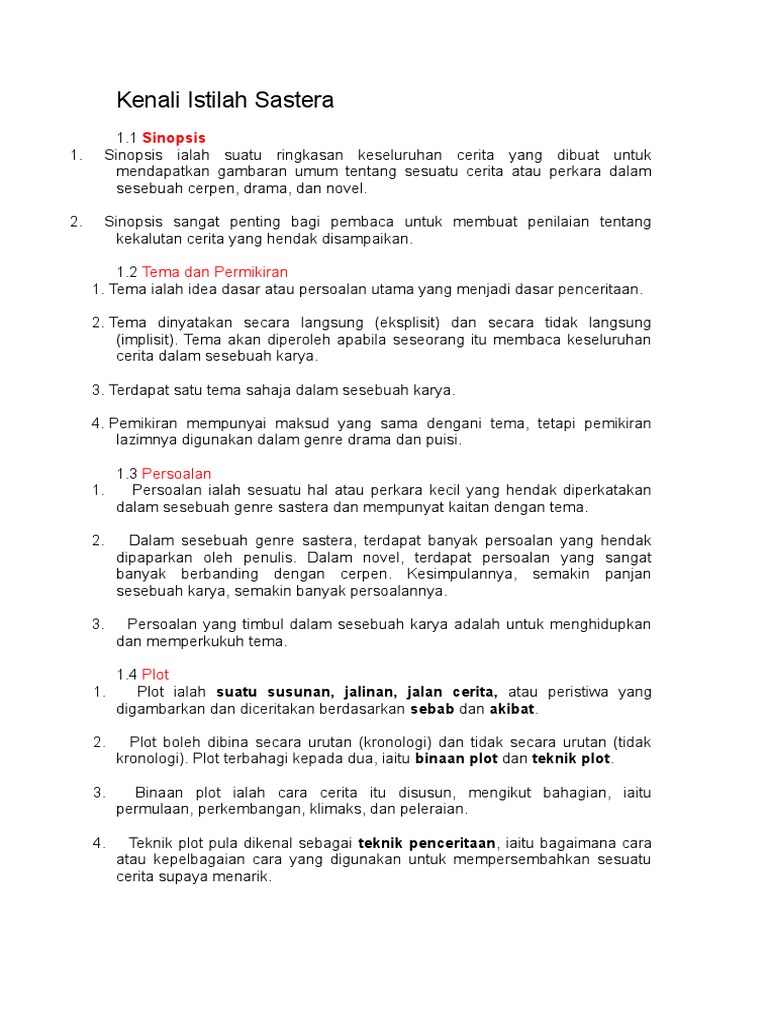 Kata Istilah Sastera | PDF