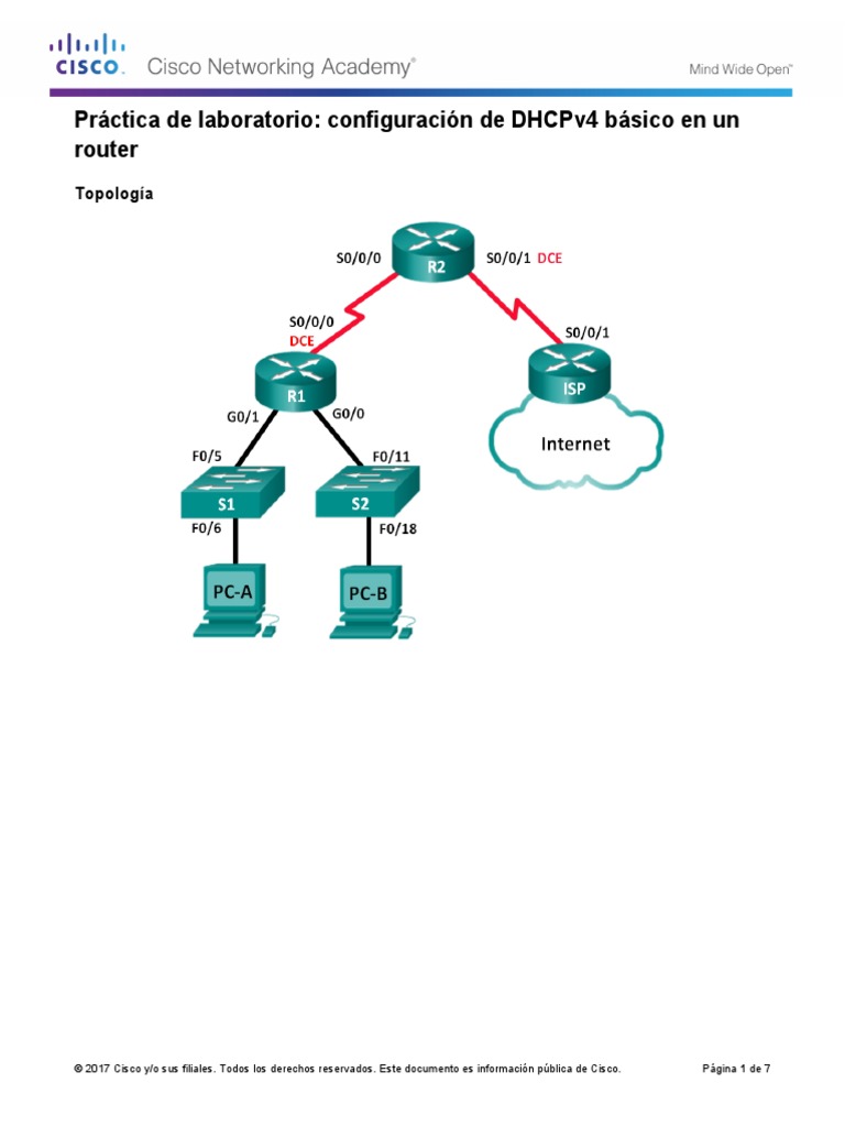 8.1.2.4 Lab Configuring Basic DHCPv4 On A Router | PDF | Dirección IP ...