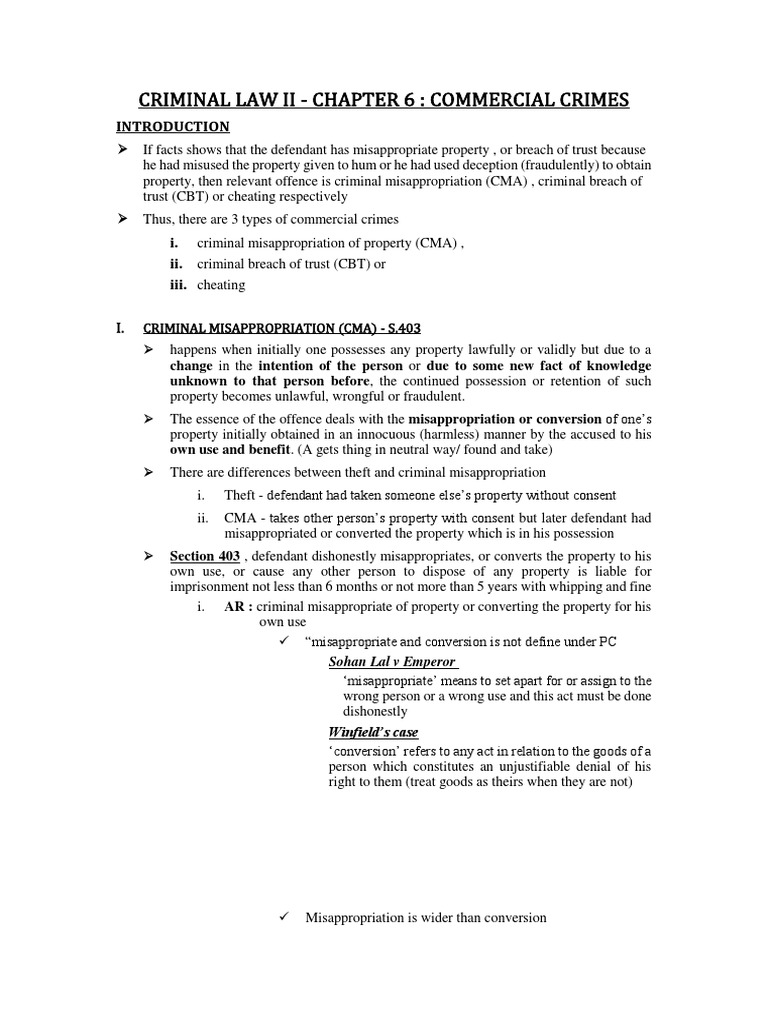 Commercial Crime | PDF | Theft | English Trust Law