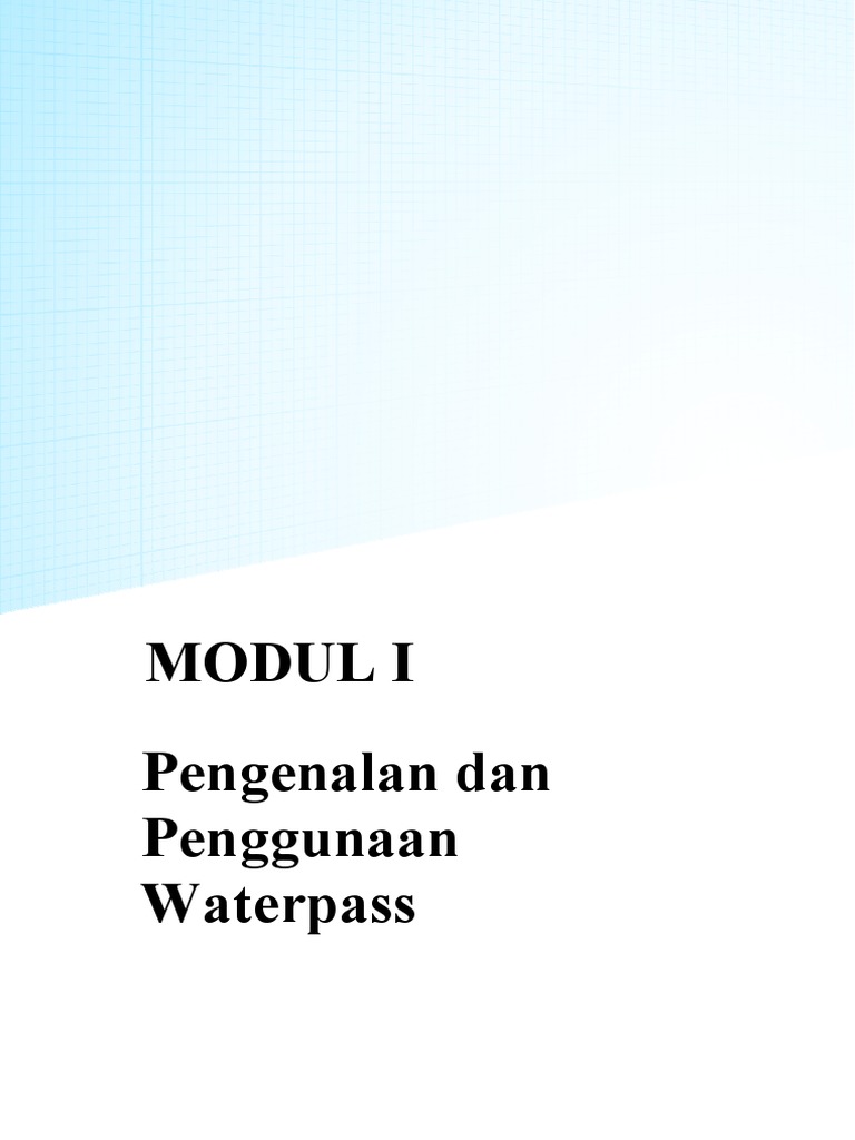Pengukuran Waterpass | PDF | Metode & Bahan Ajar