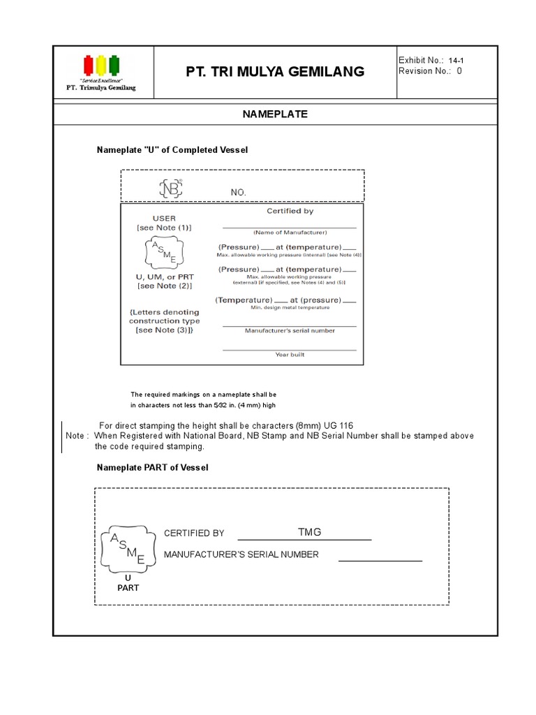 Exhibit 12-1 Nameplate (U) | PDF