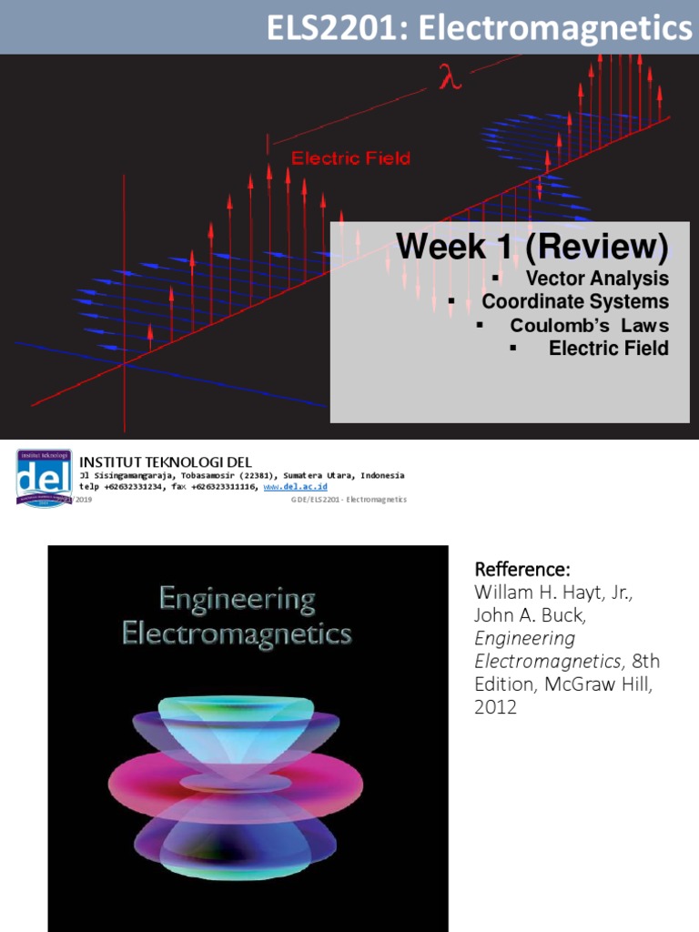 Week 1 Review Vector Coordinate Systems Coulombs Law And Electric Field Pdf Coordinate
