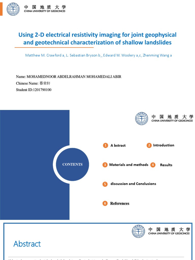 Using 2-D Electrical Resistivity Imaging For Joint Geophysical and ...