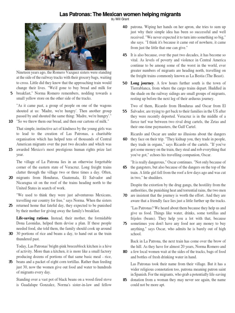 Las Patronas: The Mexican Women Helping Migrants: Long Journey | PDF ...