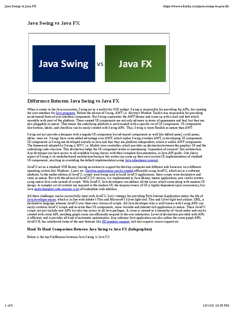 JavaFX Swing PDF | PDF | Java (Programming Language) | Java Platform JavaFX Swing PDF | PDF | Java (Programming Language) | Java Platform