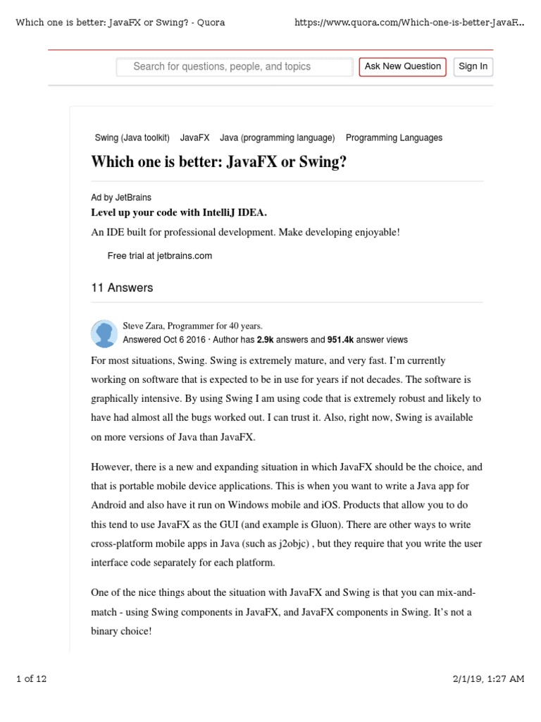 JavaFX Swing | PDF | Java (Programming Language) | Mobile App