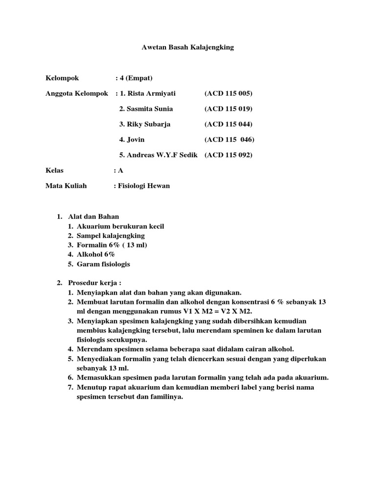 Awetan Basah Kalajengking | PDF