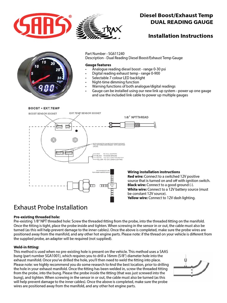 Trax Gauge Instructions - SG611240 Fixed | PDF | Machines | Components