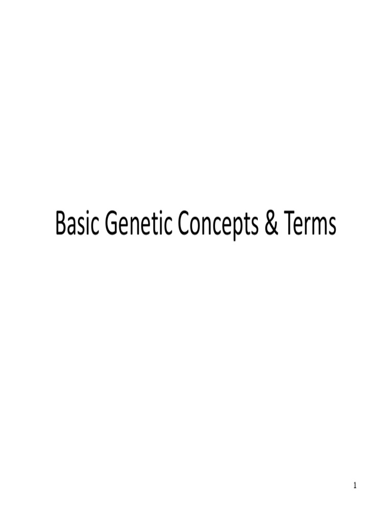 Basic Genetic Concepts & Terms | PDF | Allele | Zygosity