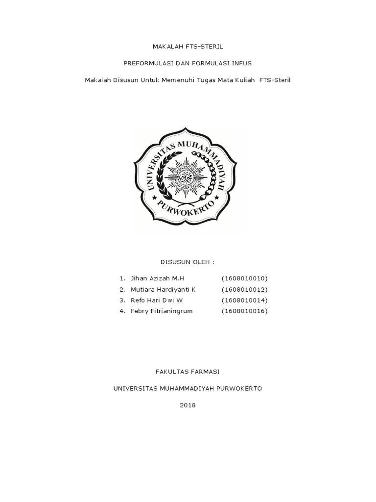 Formulasi dan Preformulasi Infus Steril | PDF