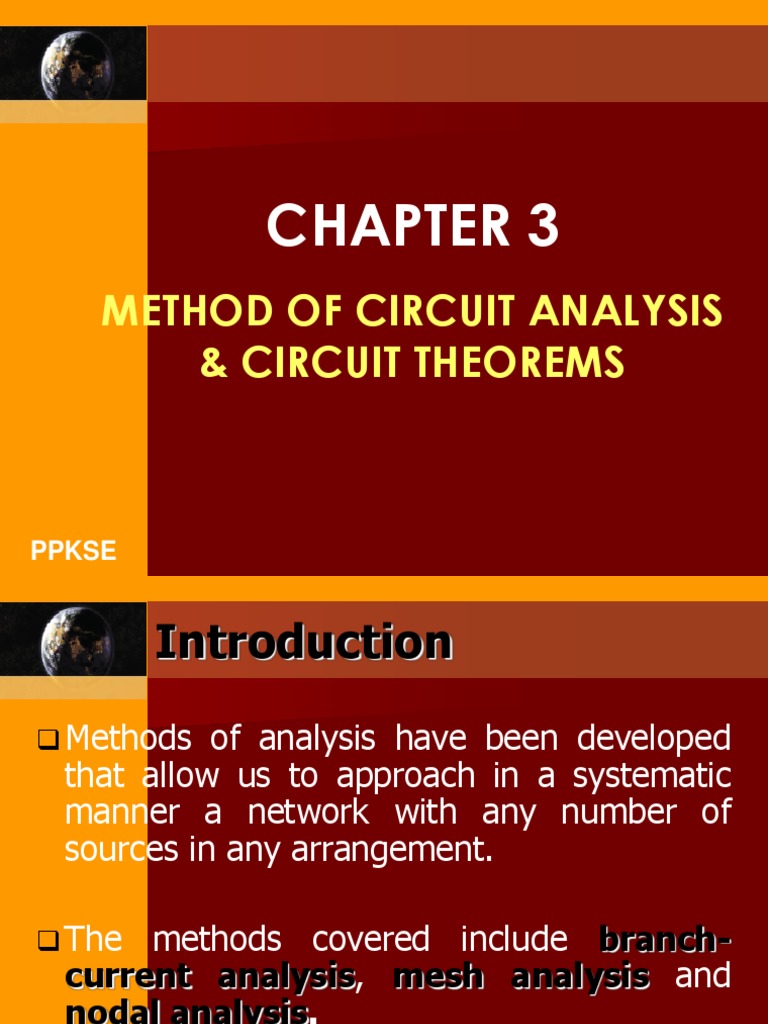 Chapter 3 - Methods of Circuit Analysis and Circuit Theorems | PDF | Electrical Network ...