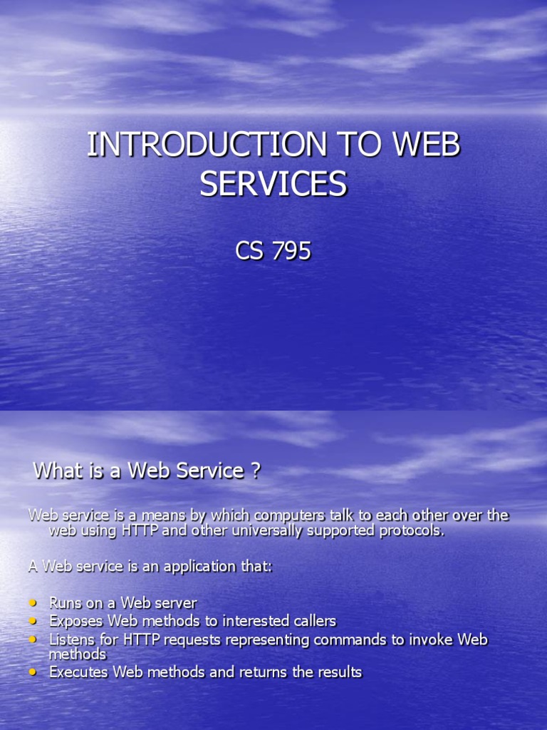 Introduction To Web Services | PDF | Web Service | Soap