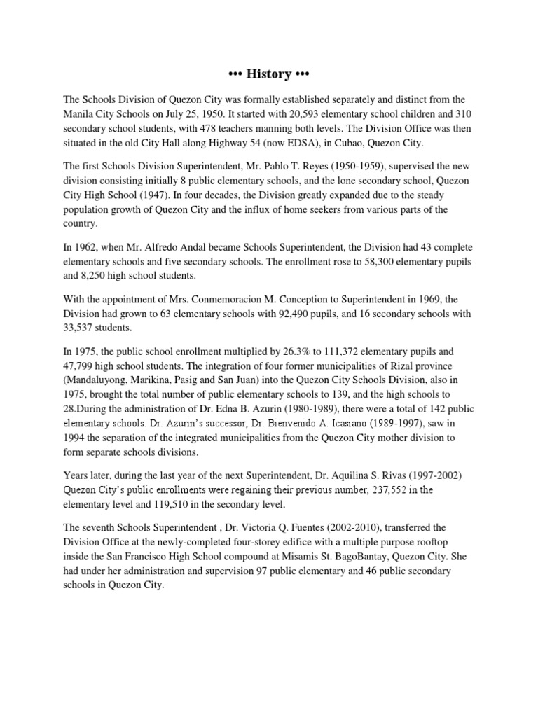 History | PDF | Metro Manila | Educational Institutions