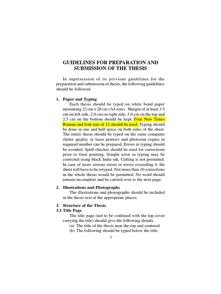 Guidelines For Pg Thesis Pdf Thesis Postgraduate Education