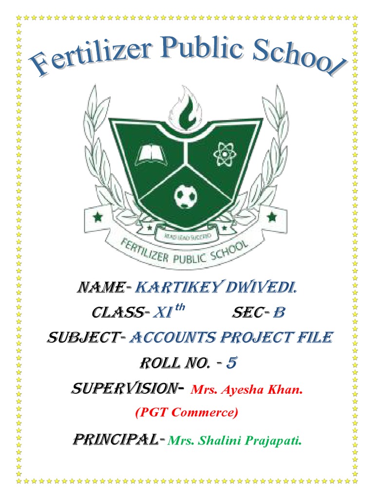Name-Class - Sec - Subject - Roll No. - Supervision - Principal | PDF