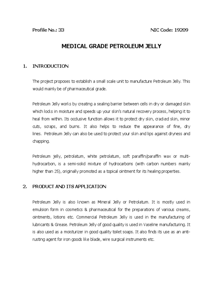 Patroleum Jelly Medical Grade | PDF | Chemical Substances | Pharmaceutical
