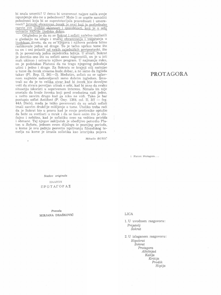 Platon - Protagora, Gorgija | PDF