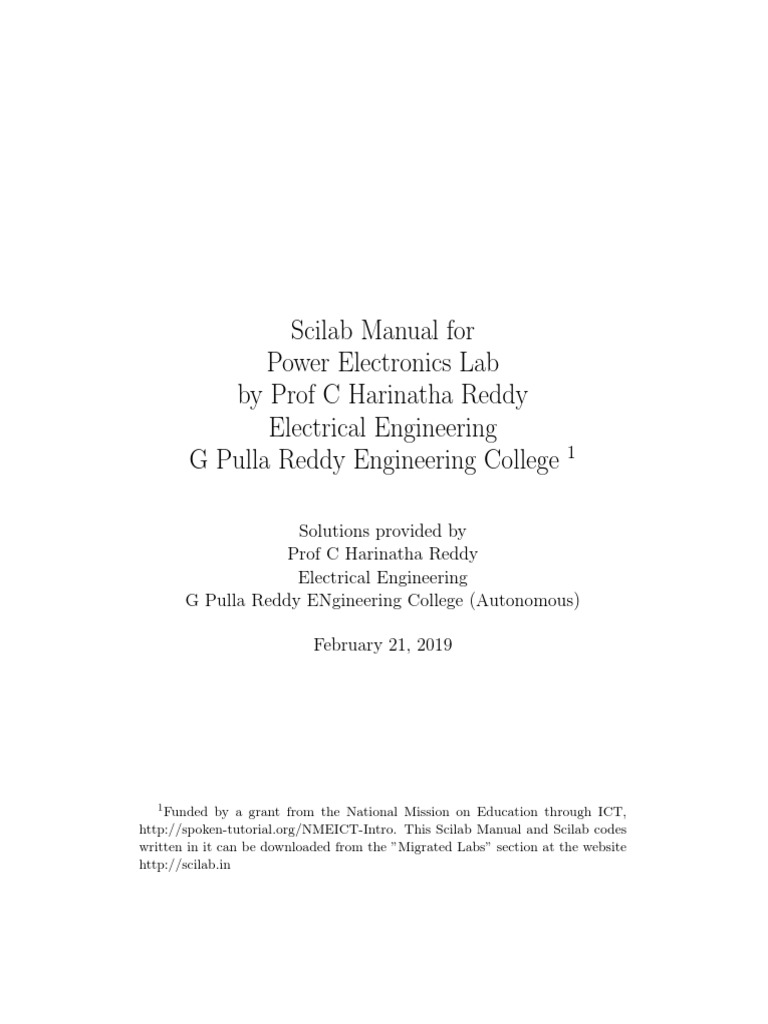 Scilab Manual for Power Electronics Lab | PDF | Power Inverter | Rectifier