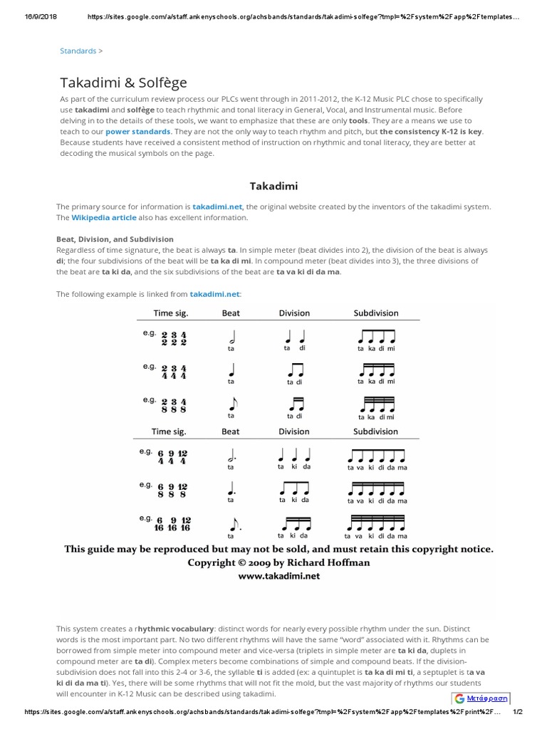 Takadimi Solfege PDF | PDF | Musicology | Musical Compositions