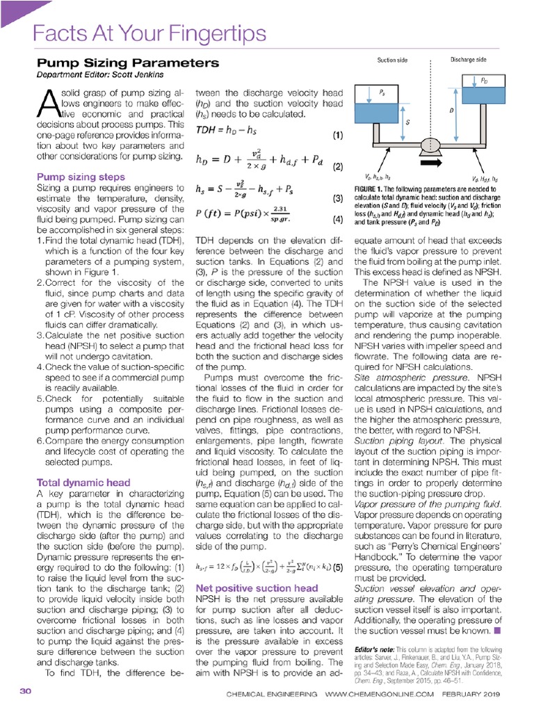 Pump Sizing Parameters | Pump | Building Engineering