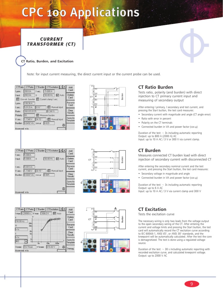 Omicron CPC 100 Scheme | PDF | Transformer | Physics