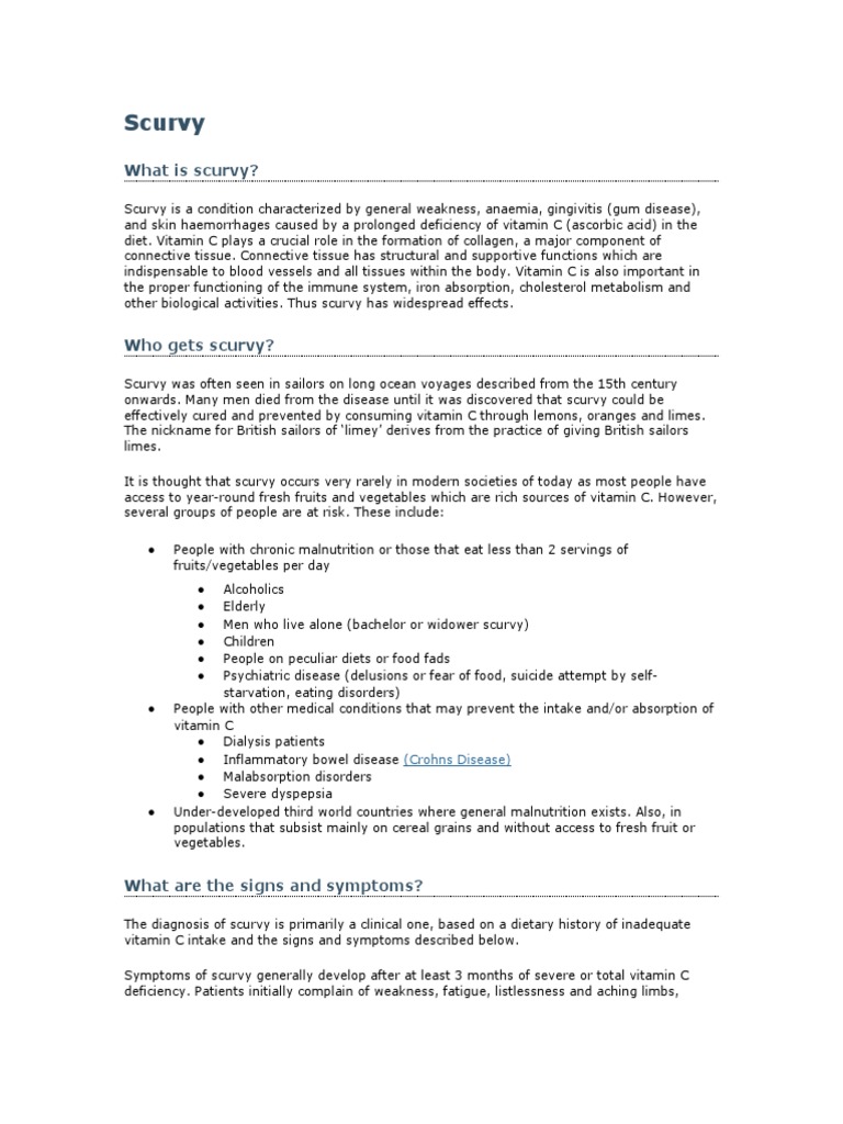 What Is Scurvy? | PDF | Vitamin C | Vitamin