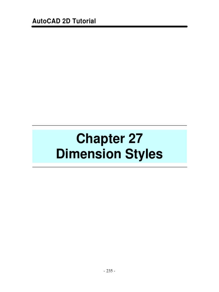 Dimension Styles: Autocad 2D Tutorial | PDF | System Software | Computing