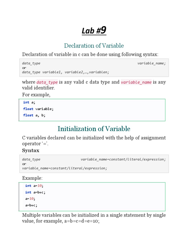 Areeb Lab #9 | PDF | Integer (Computer Science) | Data Type