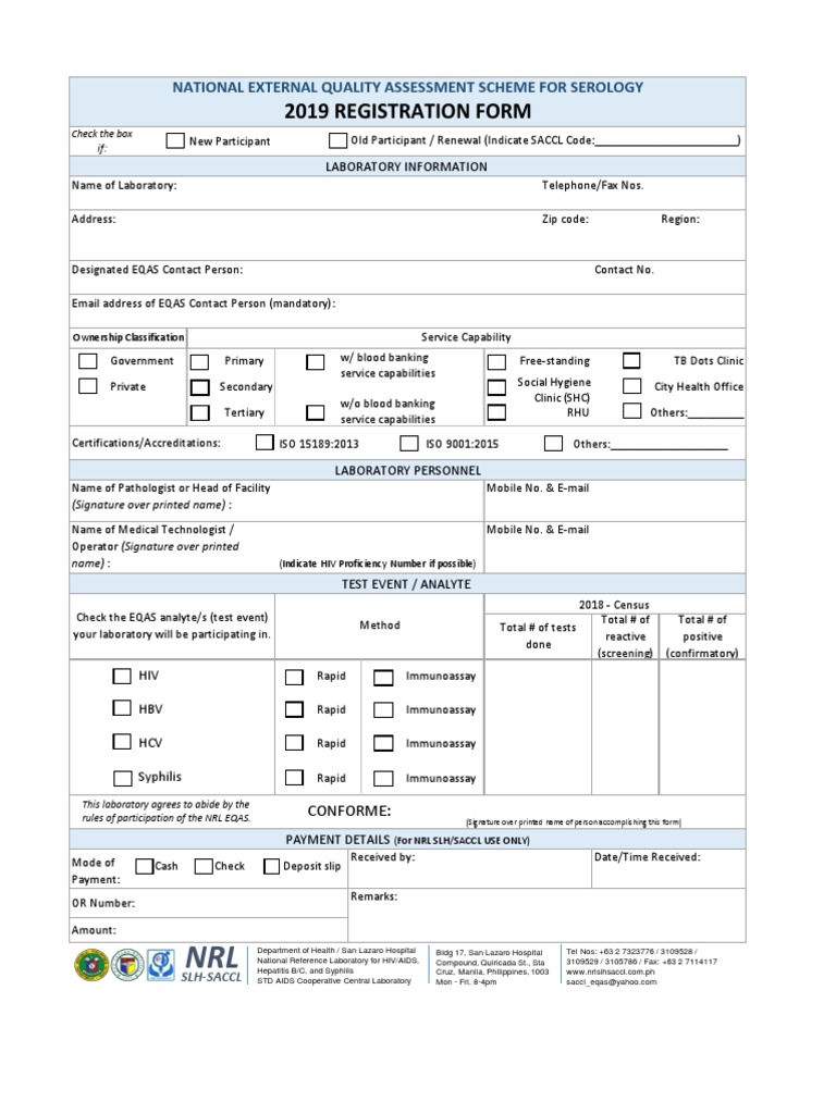Eqas 2019 Form_new | Wellness | Business