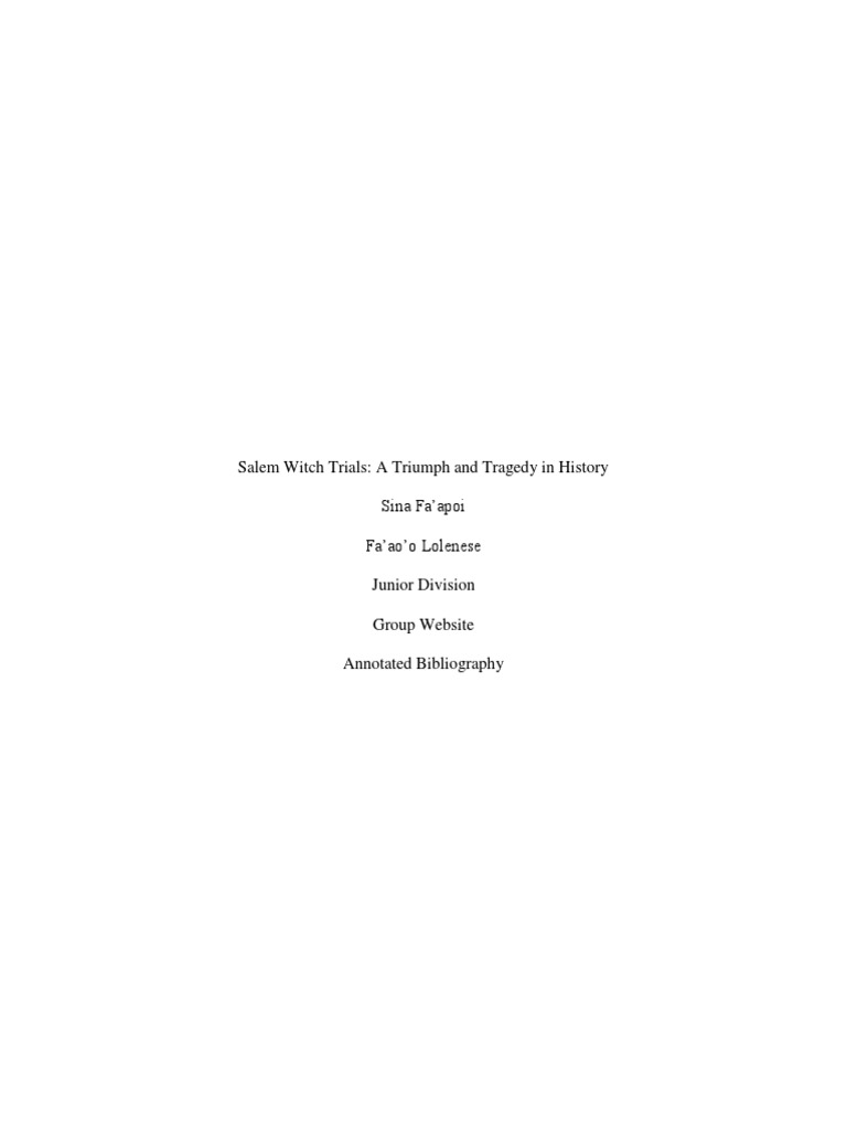Annotated Bibliography - NHD | PDF