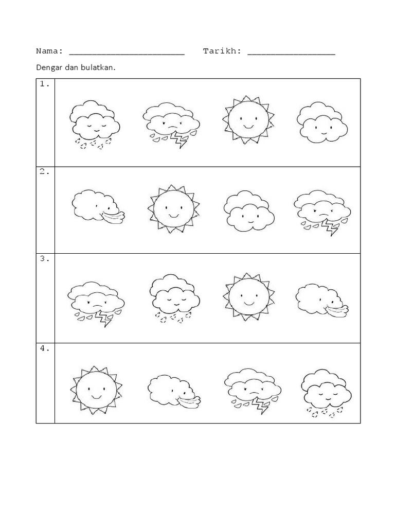 Lembaran Kerja Tema Cuaca | PDF