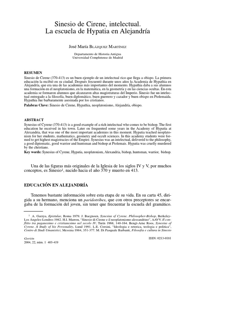 Sinesio de Cirene.PDF | Platón | Aristóteles