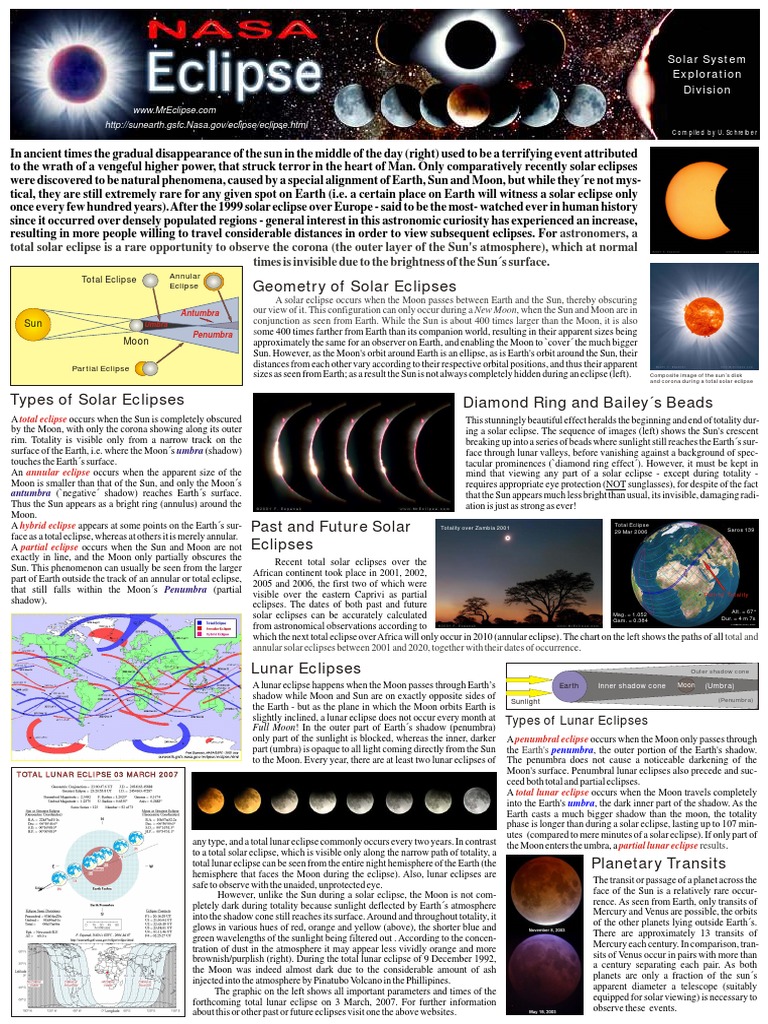 Geometry of Solar Eclipses: Solar System Exploration Division | PDF ...