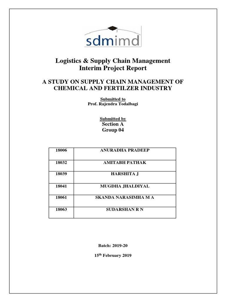 Logistics & Supply Chain Management Interim Project Report | PDF ...