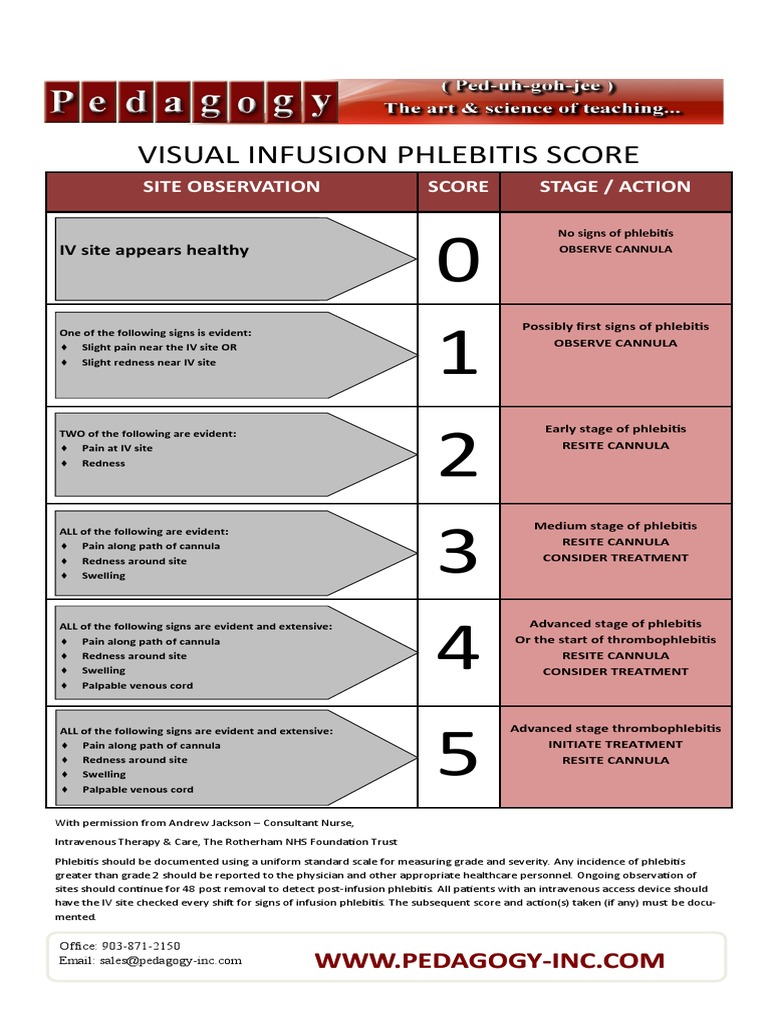 Phlebitis Scale Aj Pdf Intravenous Therapy Medicine