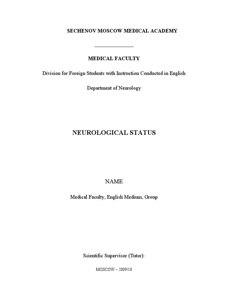 Neurological Exam Report Template | PDF | Nervous System | Neuroanatomy