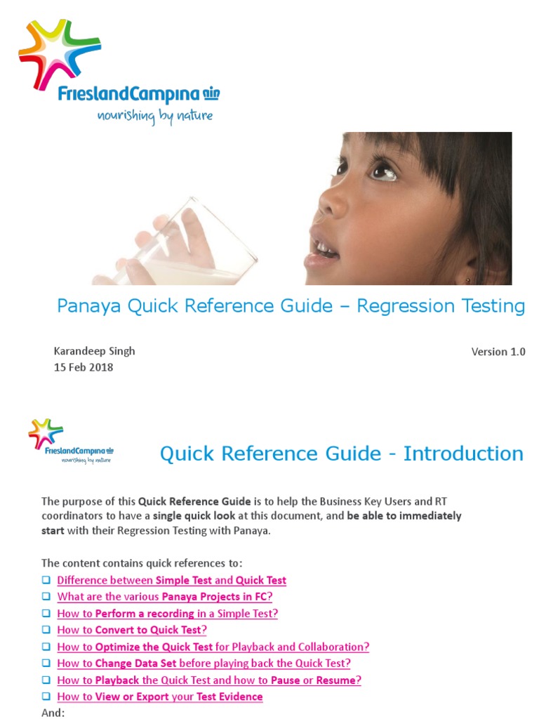 Panaya Quick Reference Guide (Regression Testing) - V1.0 | PDF ...