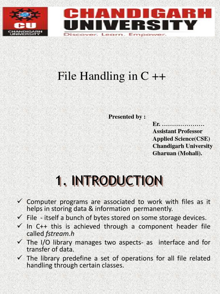 File Handling In C Pdf Text File Computer File